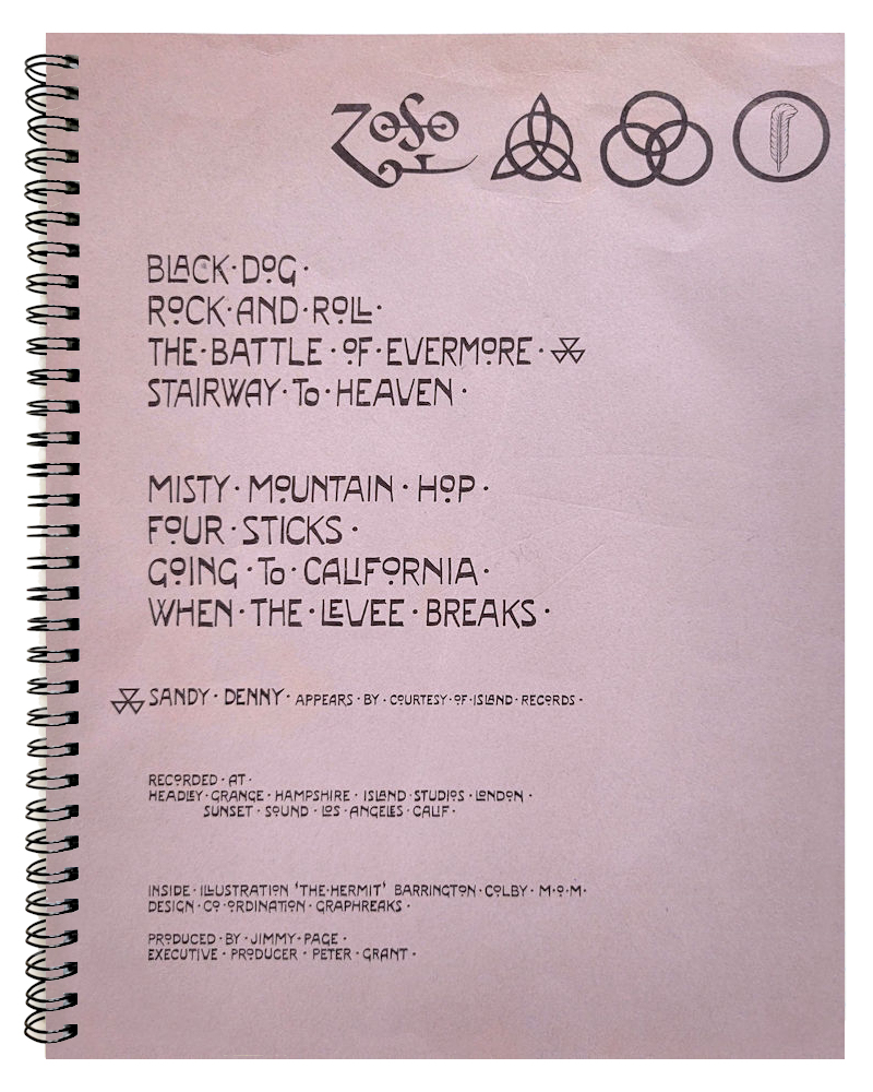 Led Zeppelin Record Album Notebook Hillarys Handmade